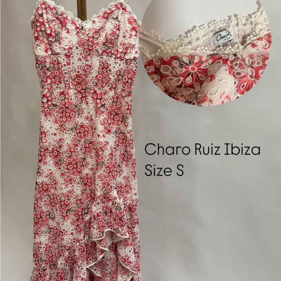 Dresses | Charo Ruiz Ibiza Red And White Floral Dress | Poshmark